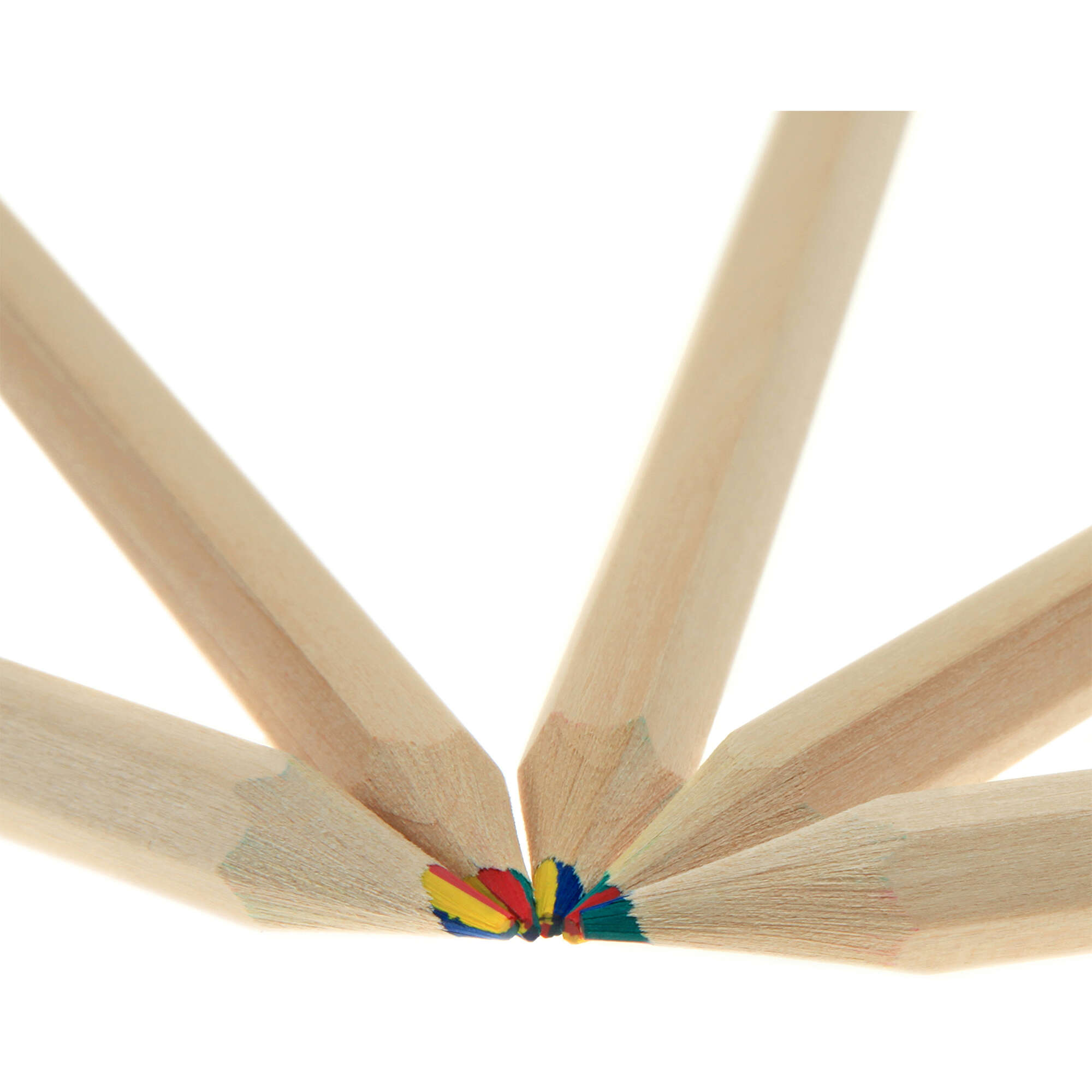 Regenbogenstift Jumbo, 6-eckig (natur, Lindenholz, 9g) als Werbeartikel ...